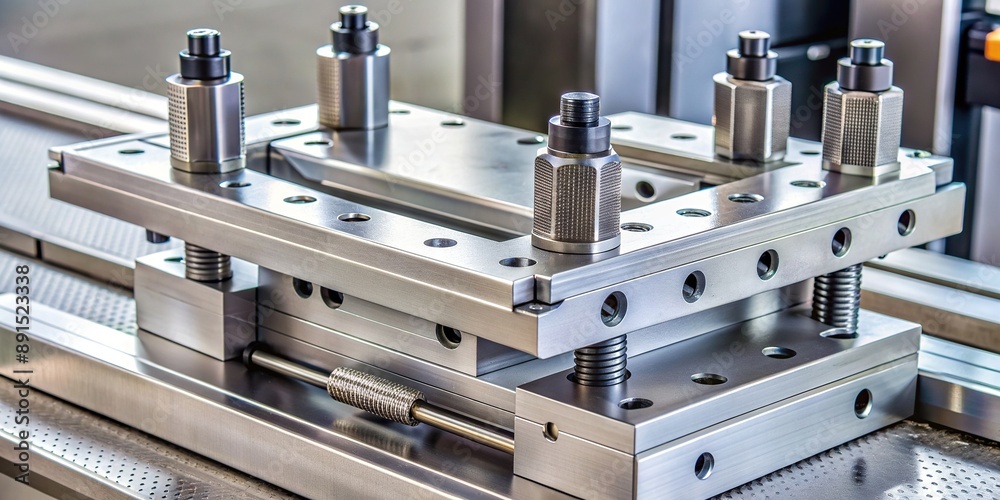 Hydraulic clamping jig used for securely holding workpieces in place ...