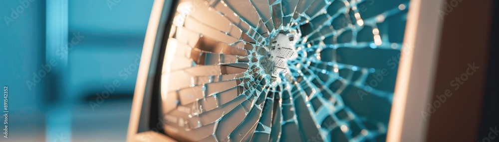 Data Breach Nightmare Broken Screen on Old PC with Cybersecurity Errors ...