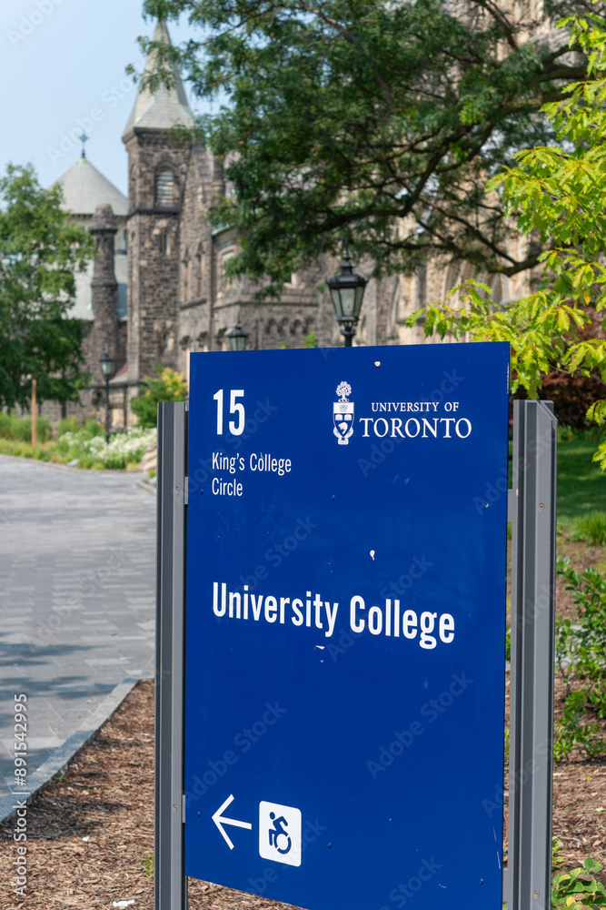 sign outside University College located at 15 King's College Circle on ...