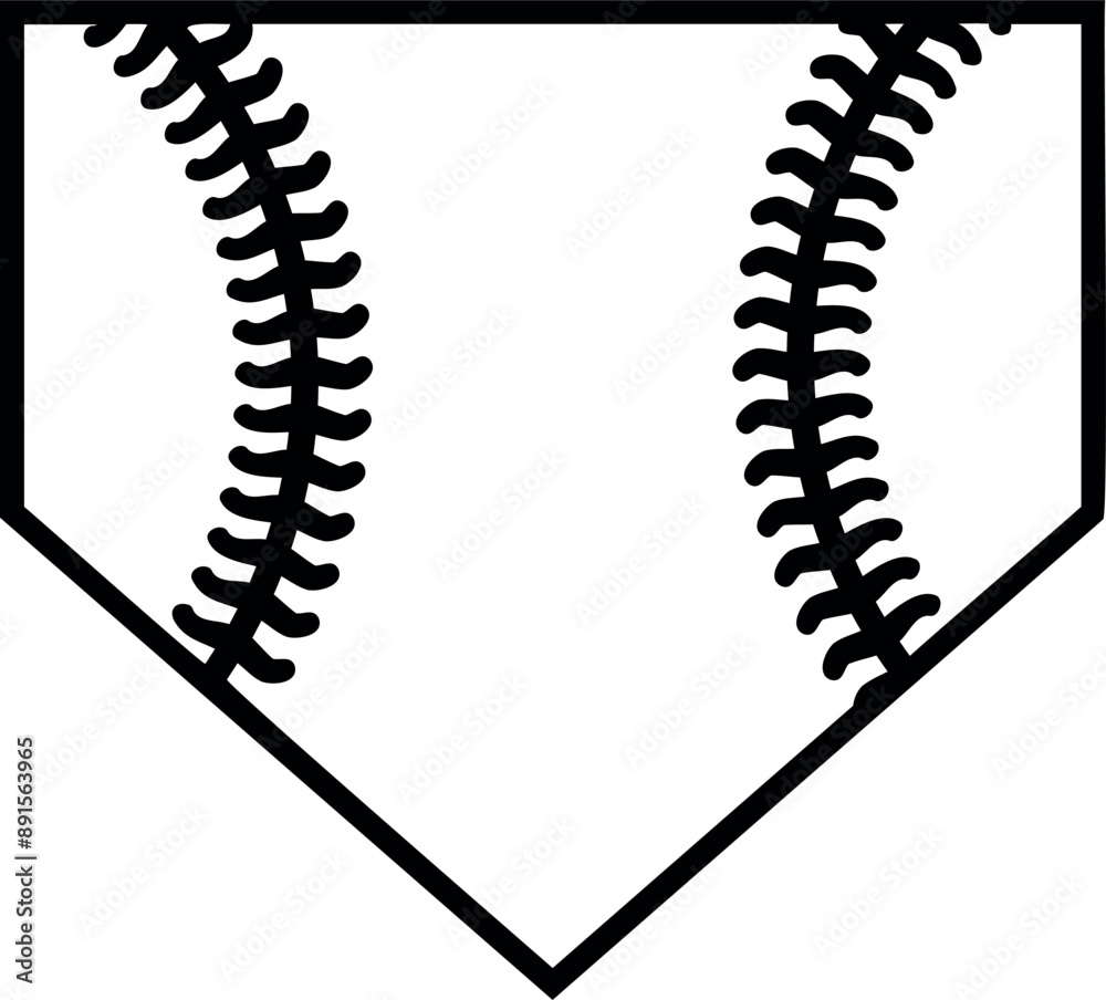 Baseball home plate on transparent background. Vector illustration ...
