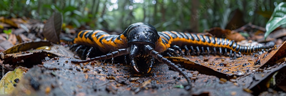 Amazonian Giant Centipede Scolopendra gigantea crawling through the ...