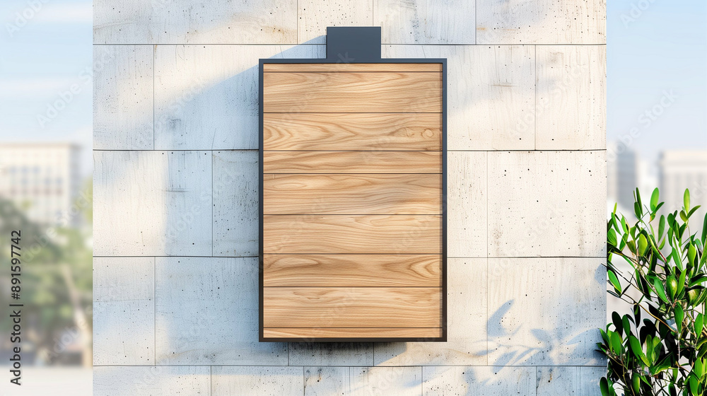 Foto de Wooden Signboard with a Beautiful Wood Texture Against a ...