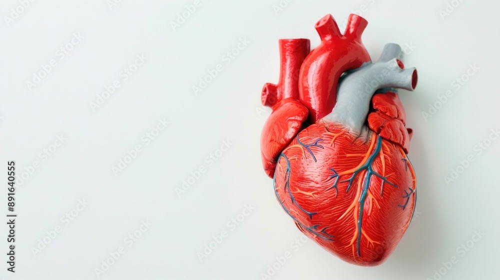 Detailed 3D model of the human heart depicting the intricate ...