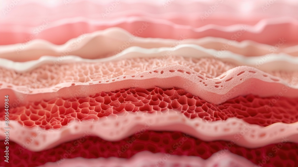 Detailed microscopic view showcasing the epidermis dermis and ...