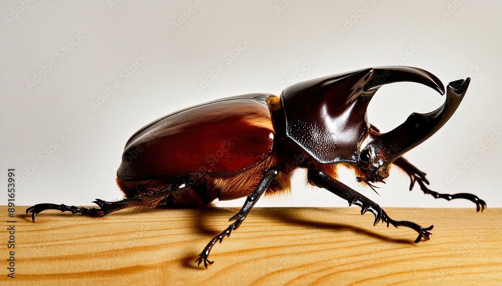 large male adult Hercules beetle - Dynastes hercules - is a species of ...