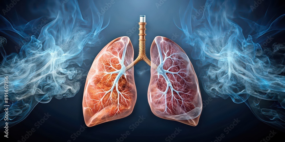 A comparison between a healthy lung and a diseased smoker's lung ...