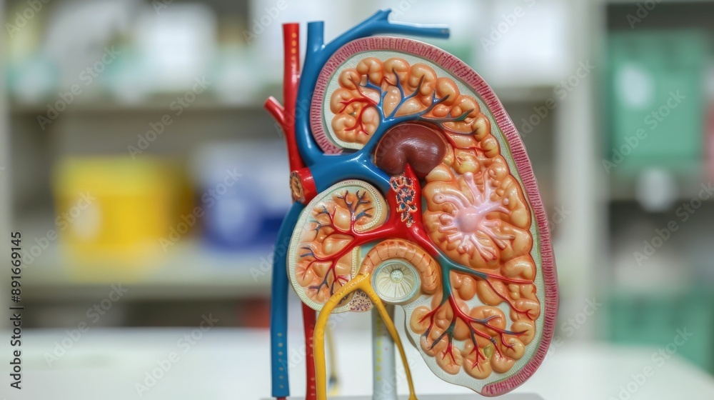 Close up 3D of a Detailed Anatomical Model of the Human Urinary Tract ...