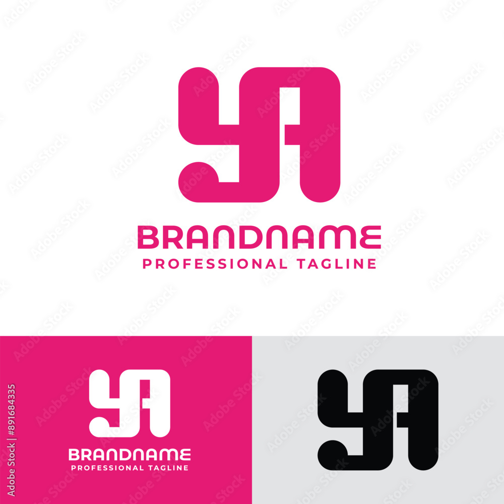 Letters YA Monogram Logo, Great for Multisector Company Branding Stock ...
