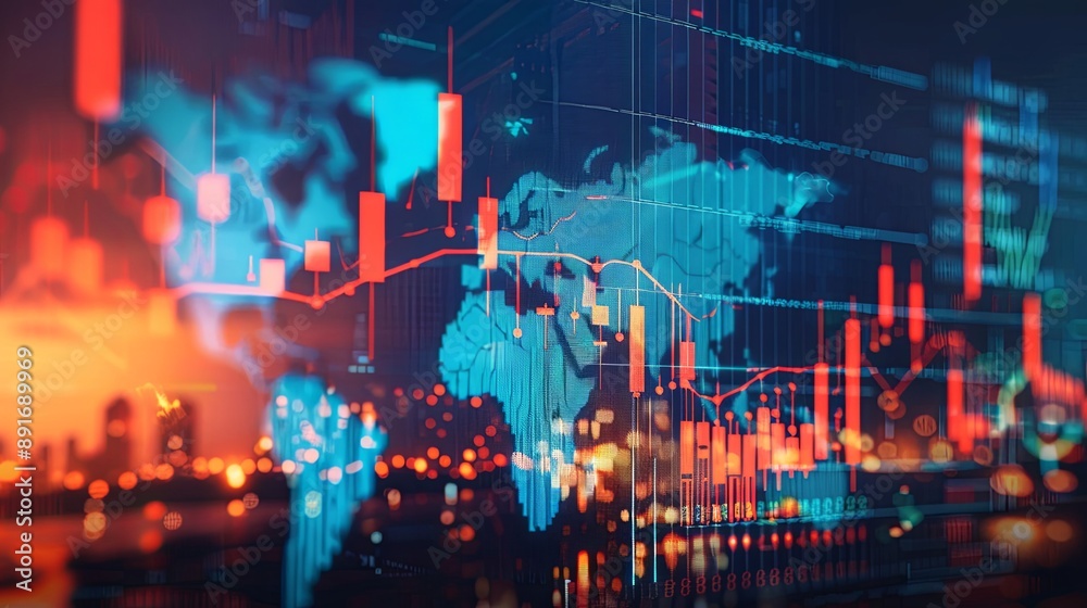 Depiction of a global oil supply and demand graph indicating an ...