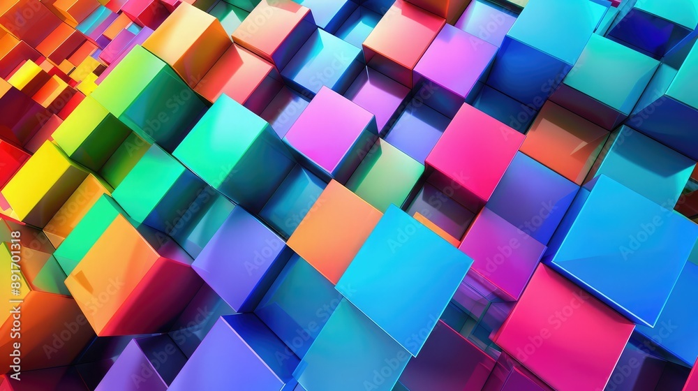 corner shaped lines of cubes,abstract modern minimal background with ...