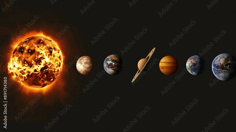 Bright Solar System Planets on Transparent Background - Vector Space ...