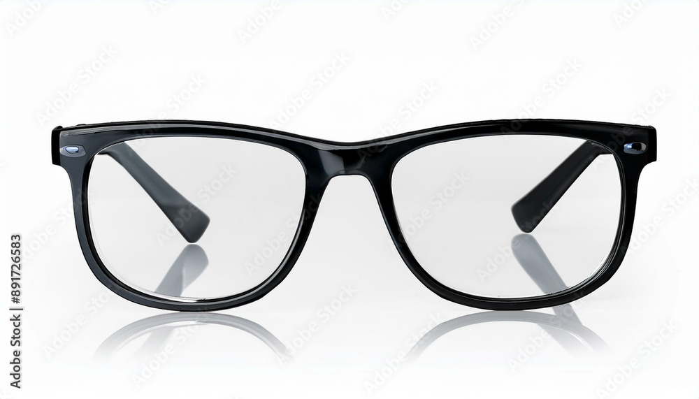front of nerdy black glasses with thick glass isolated cutout on a ...