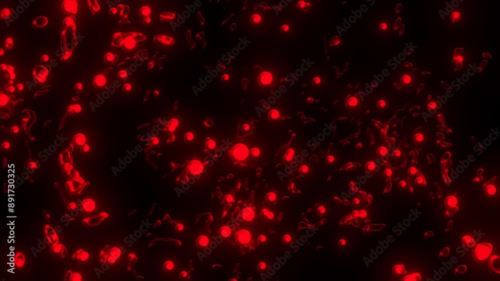3D Animation of Cell division under a microscope. Dividing and ...