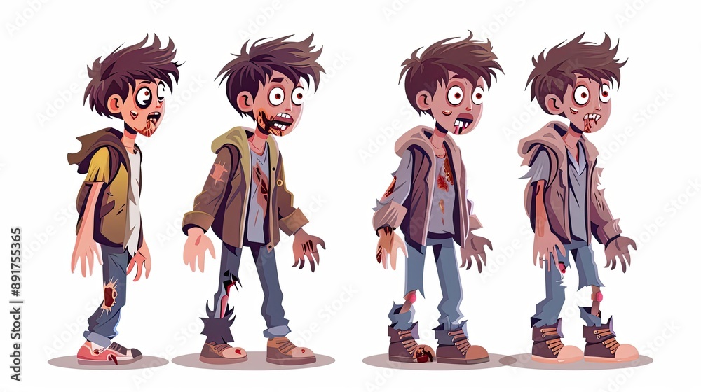 Cartoon illustration showing the gradual transformation of a person ...