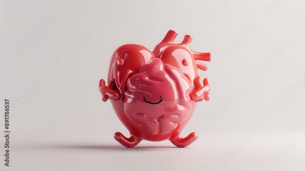 Adorable clay Thymus full body Gradient color 3D clay icon, Blender 3D ...