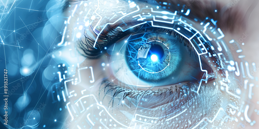 Futuristic Eye with Digital Interface, High-Tech Vision and Augmented ...