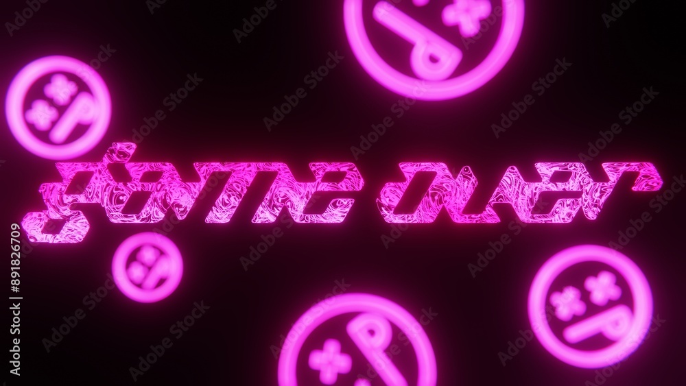 3d retro game over text font word infographic typography groovy neon ...