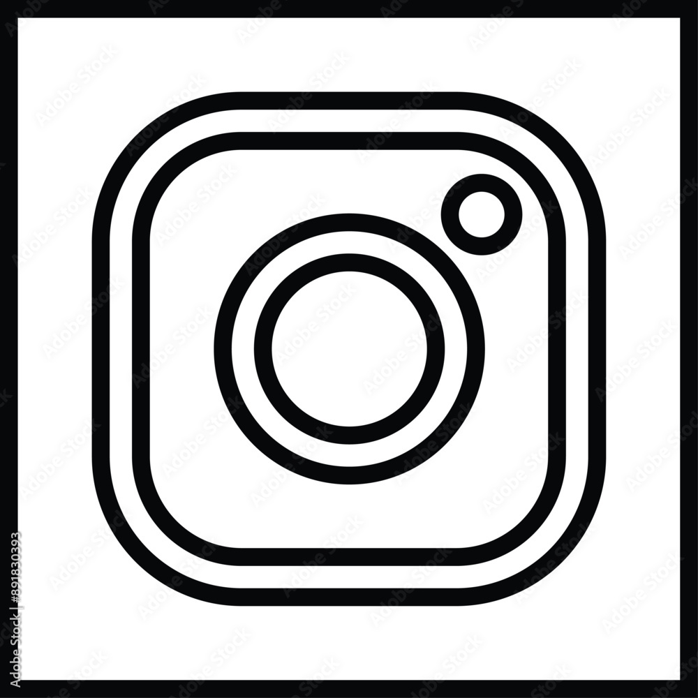 Instagram logo icon in line. Isolated on transparent background symbol ...
