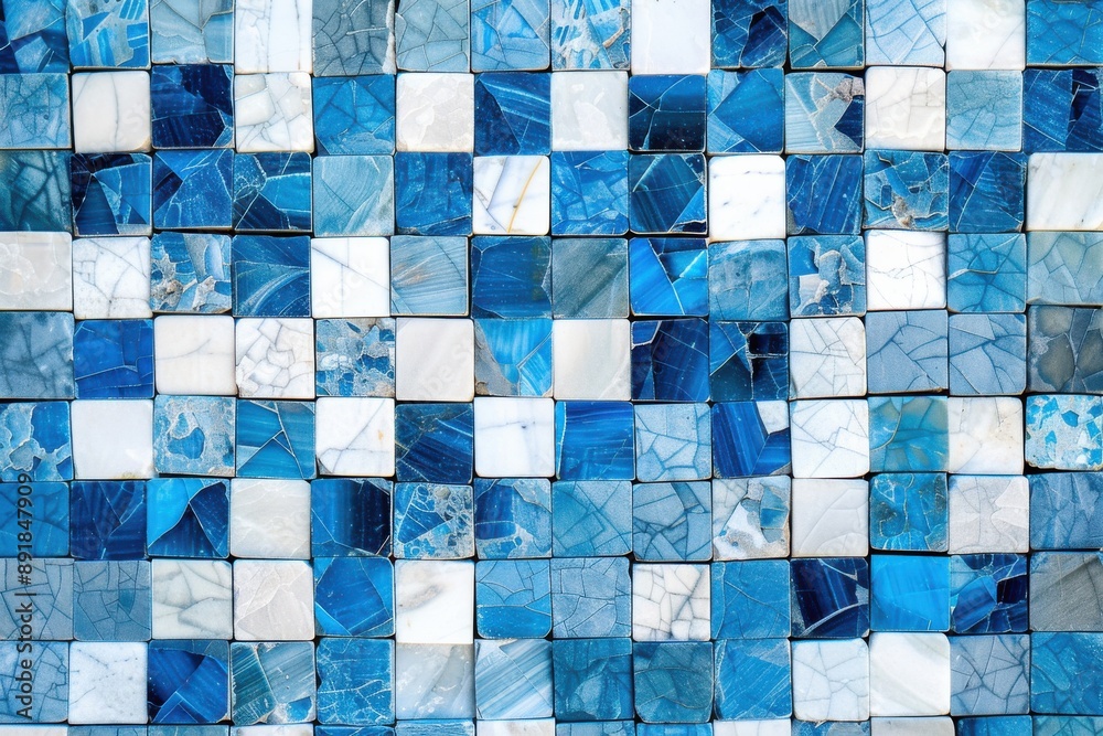 Blue and white striped mosaic pattern: a creative wallpaper collection ...
