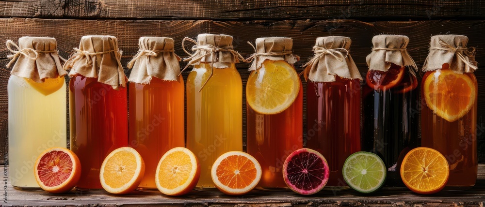 Kombucha Varieties Different flavors and types of kombucha, a fermented ...