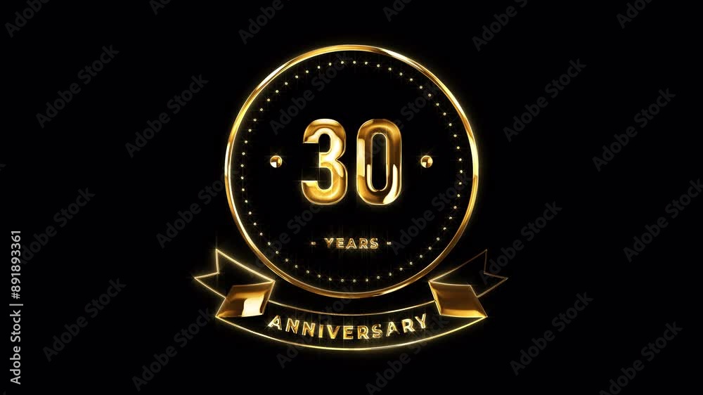 30th Anniversary Celebration. Golden 30 Years Anniversary Animation in ...