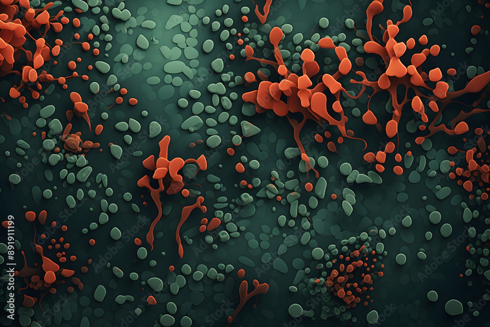 illustrated virus under microscope wallpaper, microscope Stock ...