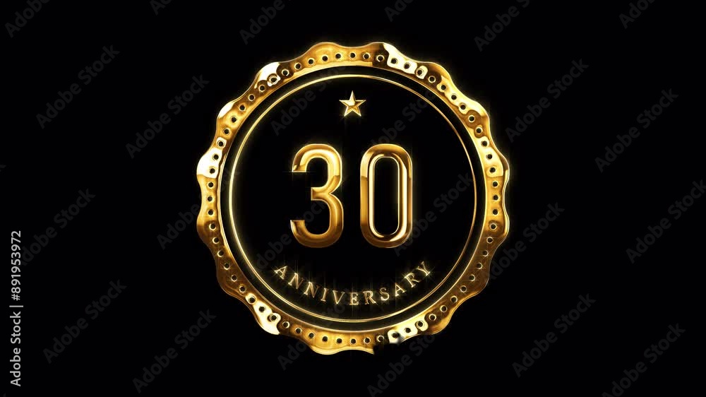 30th Anniversary Celebration. Golden 30 Years Anniversary Animation in ...
