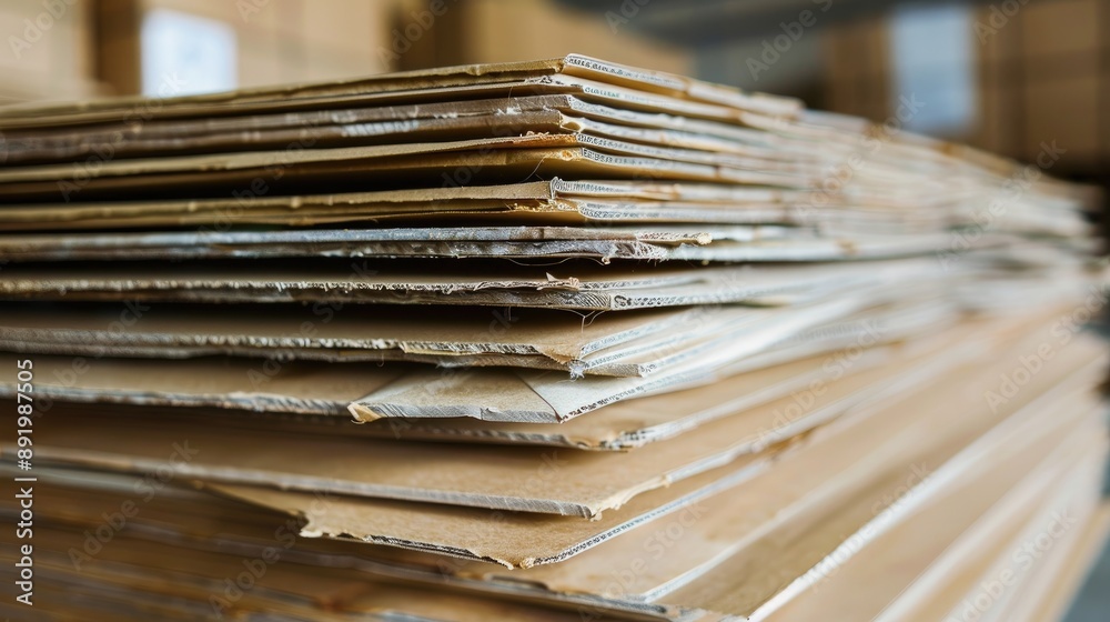 Stacked cardboard sheets for packaging boxes in manufacturing Pulp ...