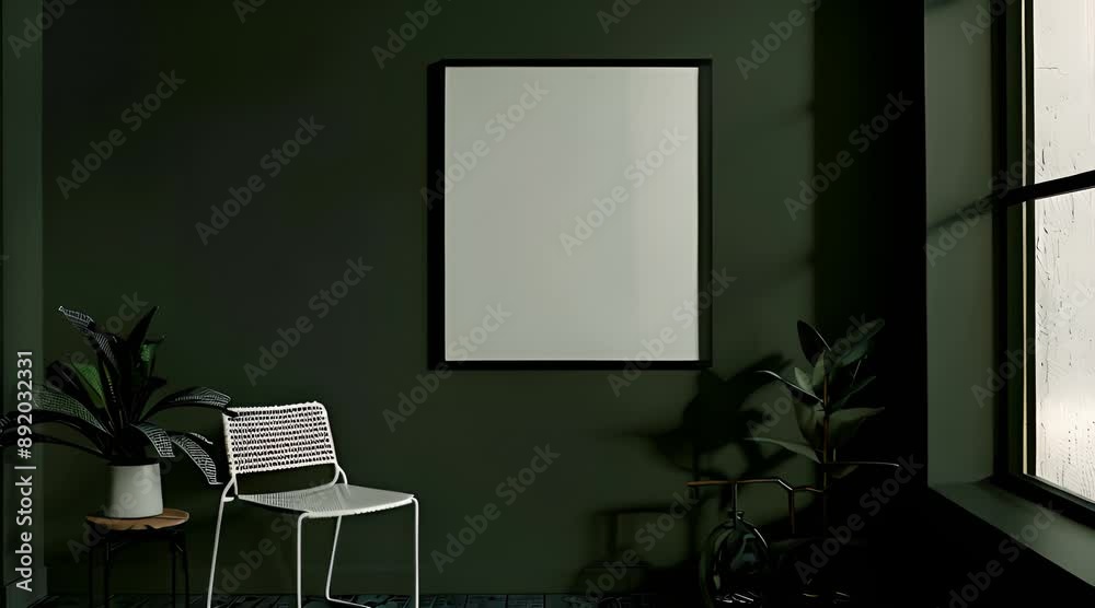 Modern Minimalist Mockup of an Empty Room with Blank Frame Stock Video ...