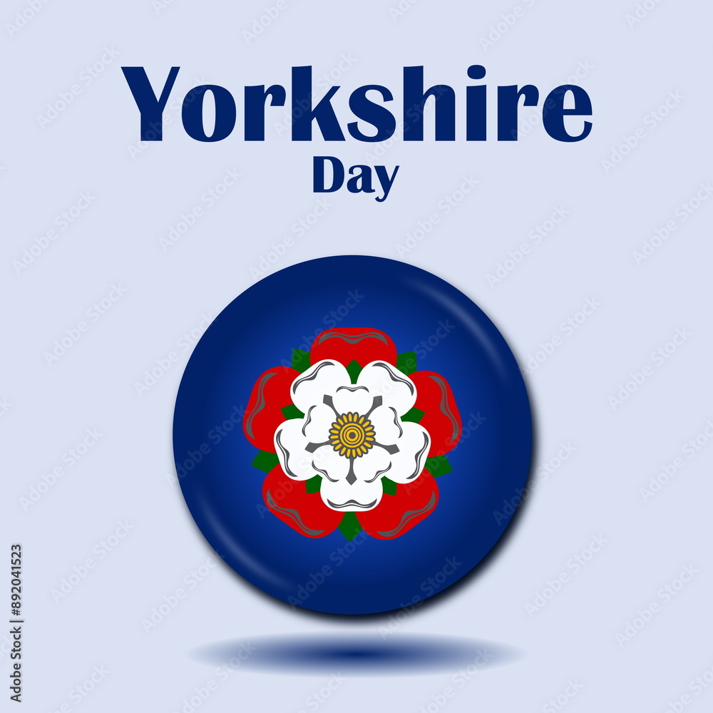 Yorkshire Day celebration with a rose symbol and the UK United Kingdom ...