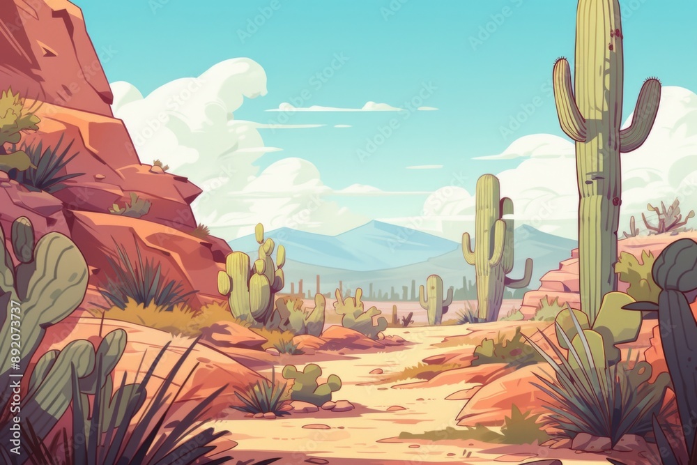 Arizona Desert Vista: A Mesmerizing Illustration of the Grand Desert ...