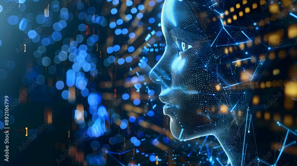 big data-driven artificial intelligence and analytics. The image should encompass themes of AI ...