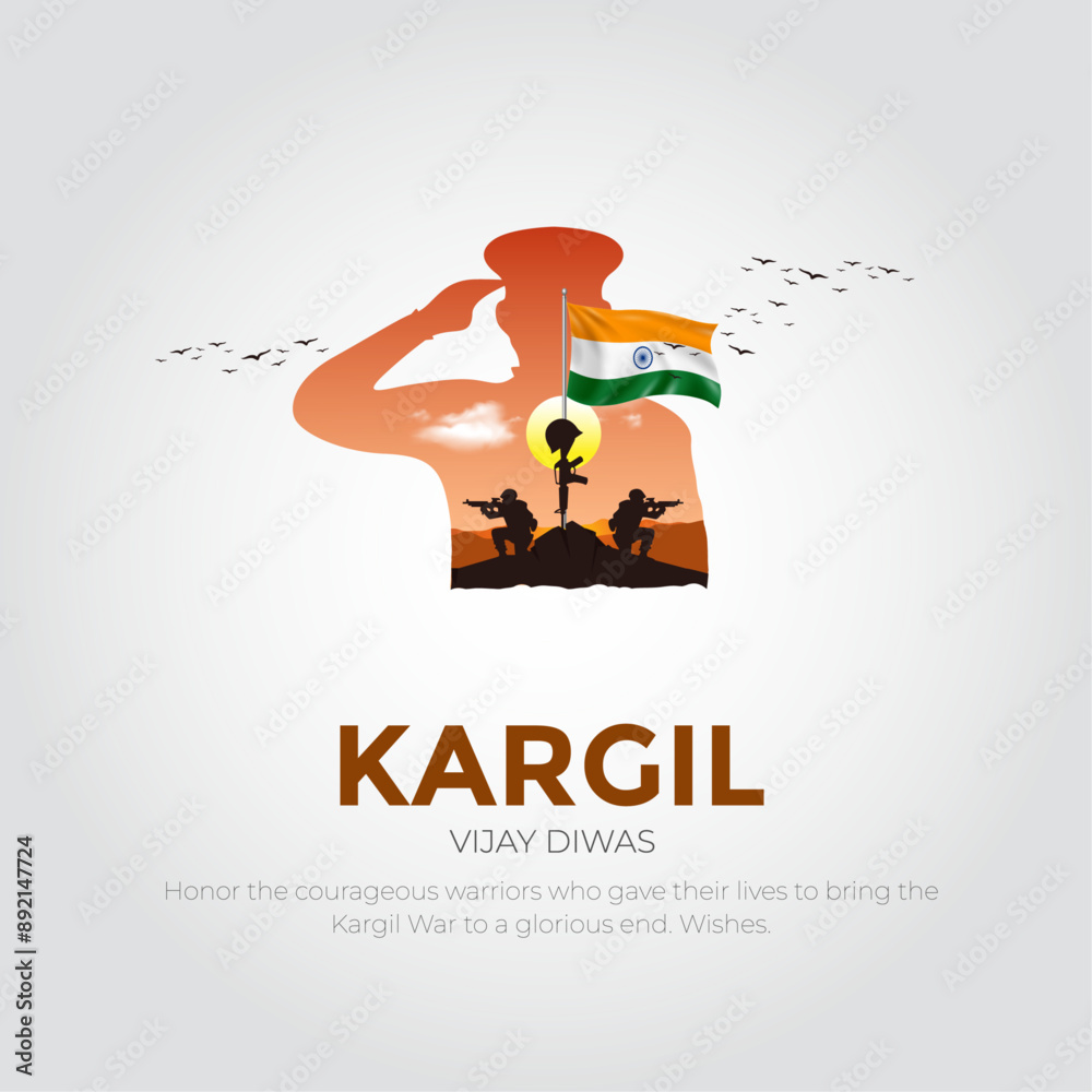 Happy kargil vijay diwas. Illustration of abstract concept for Kargil ...