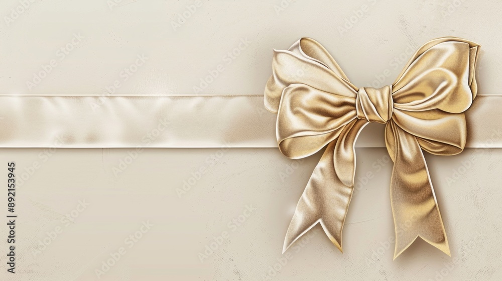 Illustrate a classic, vintage bow frame with a touch of antique gold ...