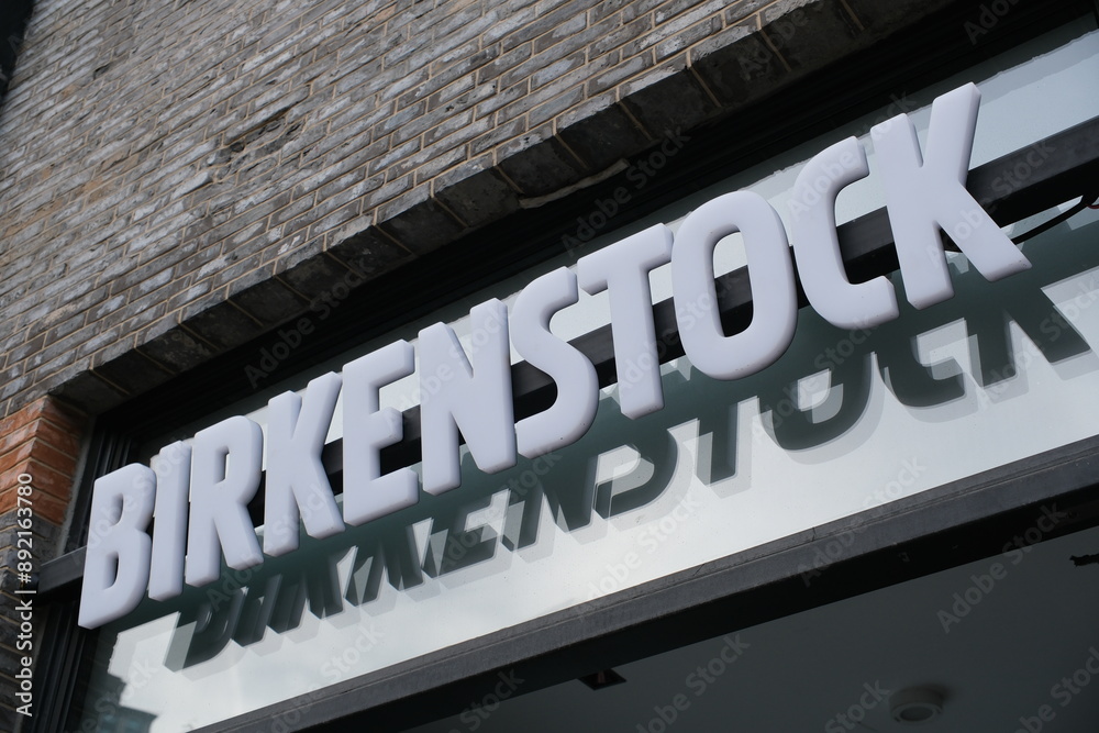 Shanghai,China-July 21st 2024: Birkenstock store brand logo sign Stock ...