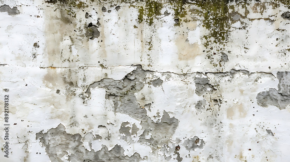 Weathered White Wall Texture with Cracks and Peeling Paint for Creative ...