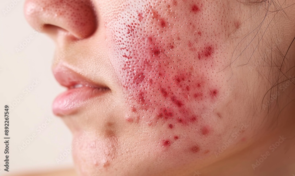 Abstract Visualization of Highly Contagious Bacterial Skin Infection: Pustules and Erythema in ...