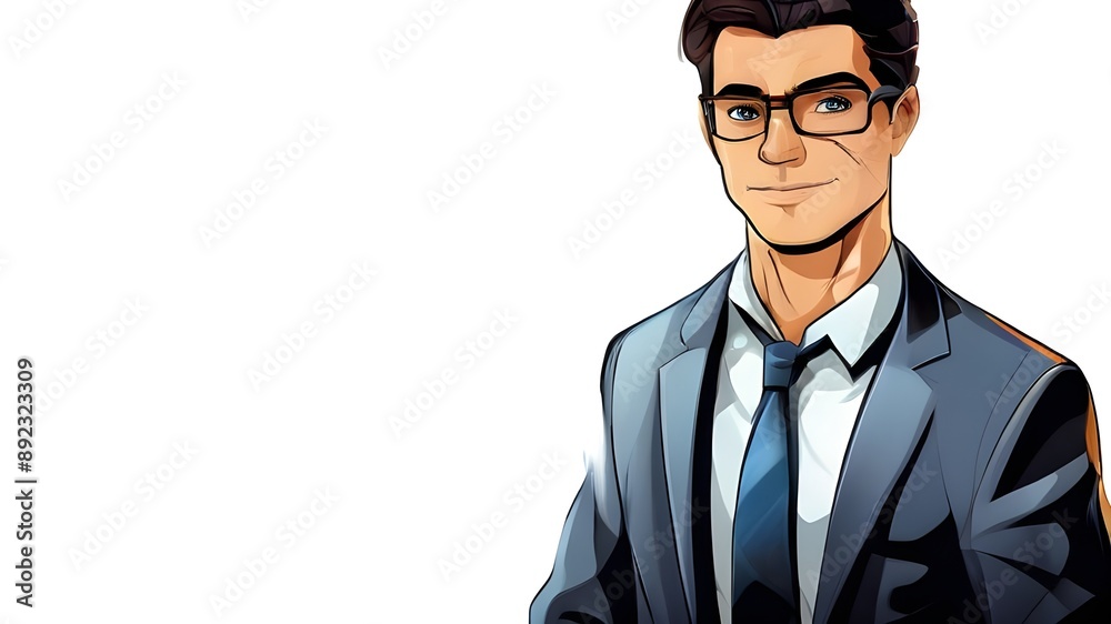 Business Entrepreneur Cartoon Style Illustration in Full HD on White ...