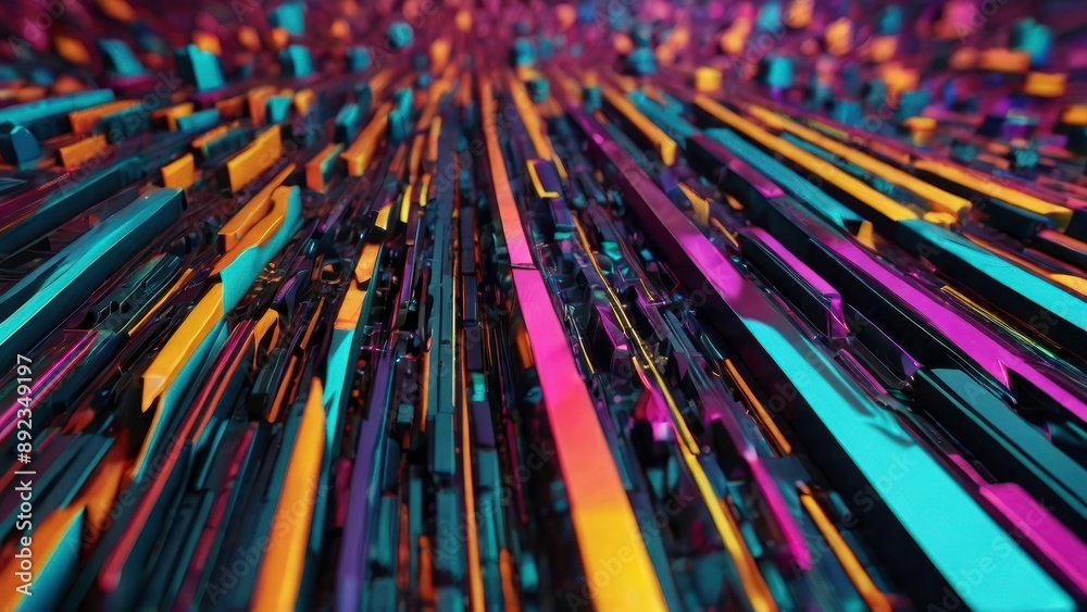 Abstract 3D music background, colorful sound frequencies, futuristic ...