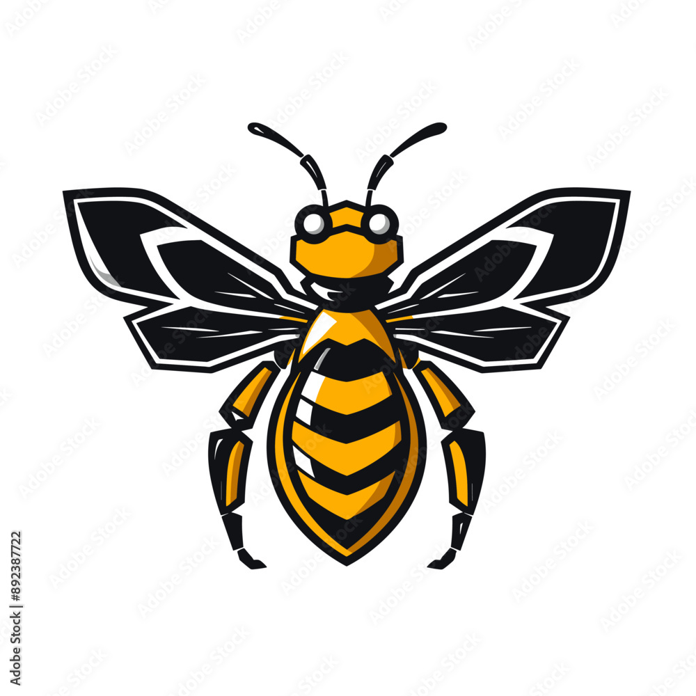 Bee vector mascot logo design with modern illustration concept style ...