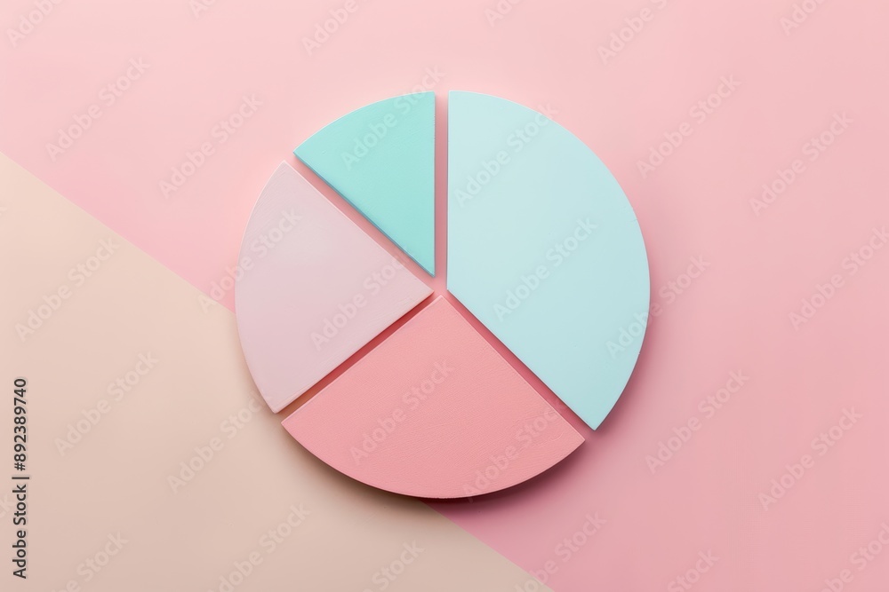 information Pie Charts with minimal details, using soft pastel hues and ...