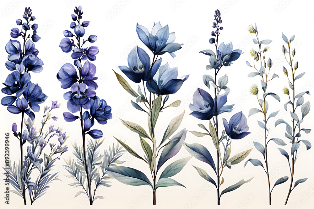 Indigo Plants isolated on transparent background. Stock Photo | Adobe Stock