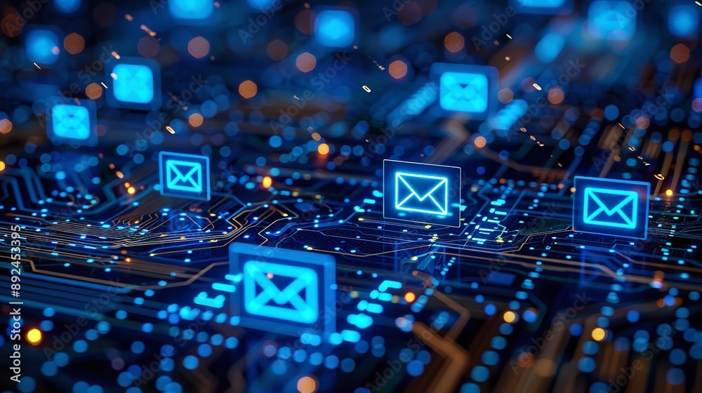 Email Symbol. Low Poly Wireframe Vector Illustration. Concept of Postal ...