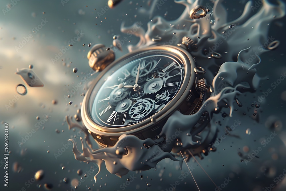Shattered Time:A Dramatic Clock Explosion Signifying Turmoil ...