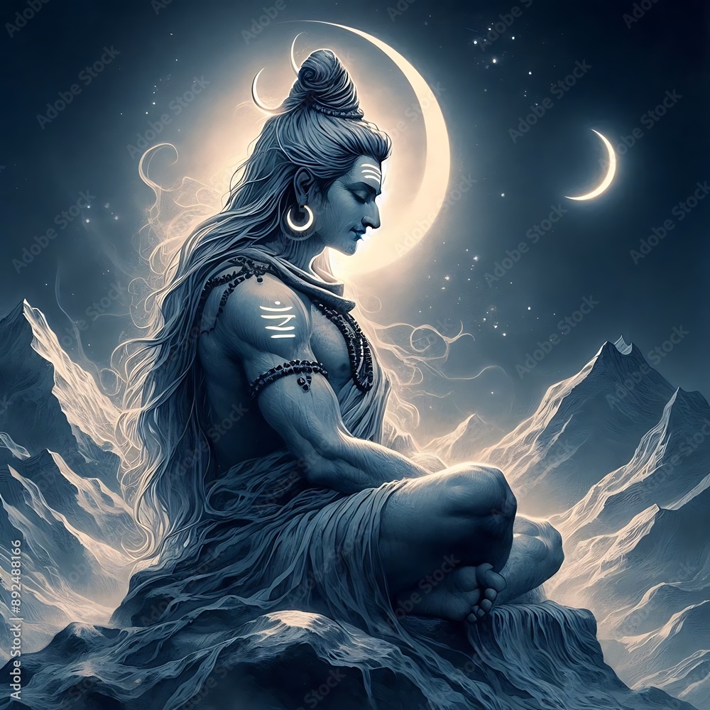 Adiyogi Bhagwan Shiv Shankar Stock Photo | Adobe Stock