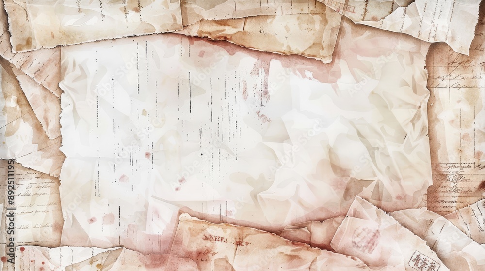 High-resolution vintage paper background with aged, torn edges, perfect ...