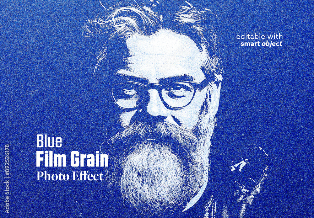 Blue Film Grain Effect Stock Template | Adobe Stock