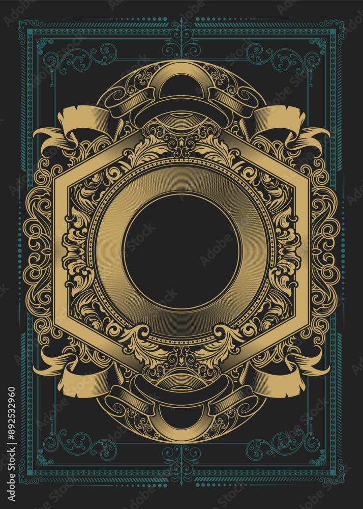 Victorian vintage badge oldschool banner tattoos antique vector Adobe ...