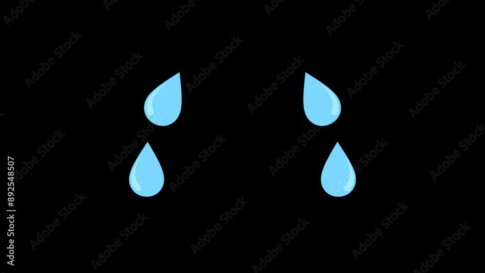 Cartoon crying tears animation pack on transparent background Stock ...