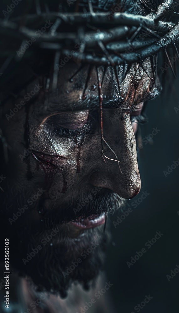 Jesus on the cross realistic portrayal of pain and divine compassion ...